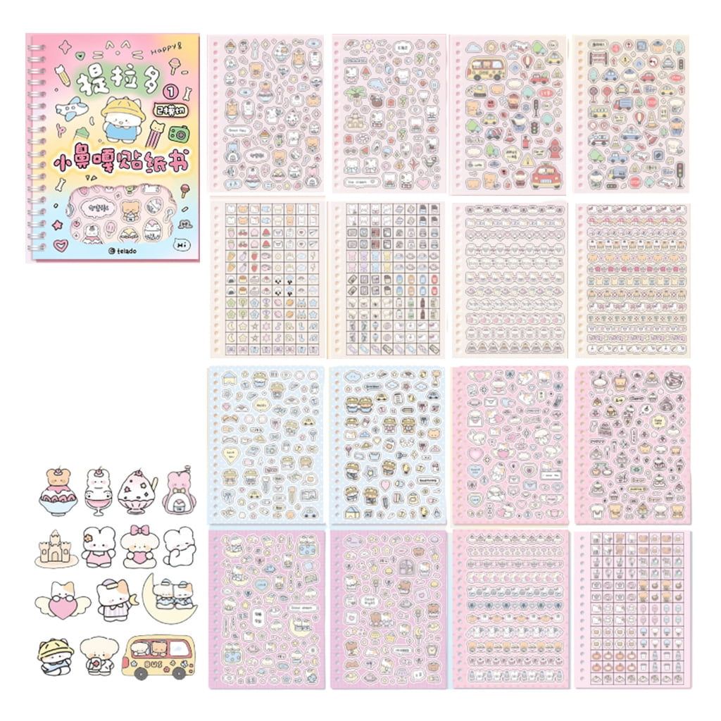 Ywmsfl Cartoon Sticker Book Self-Adhesive Decorative Sticker Book for ...
