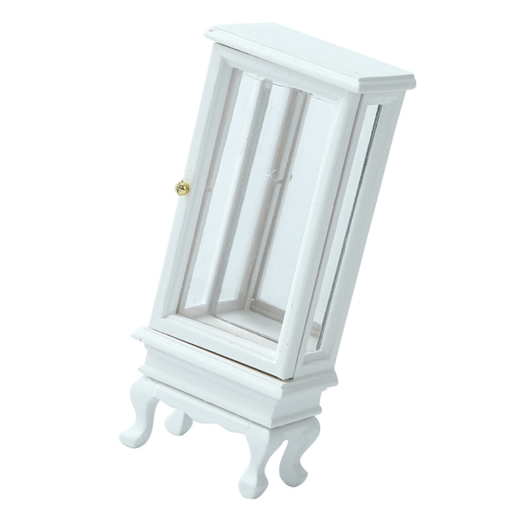 Ywmsfl Charm Miniature Display Cabinet with Glass DooFor Dollhouses ...