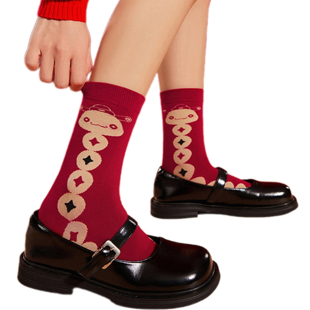 Ywmsfl Chinese New Year Cotton Socks for Snake Year with Auspicious ...