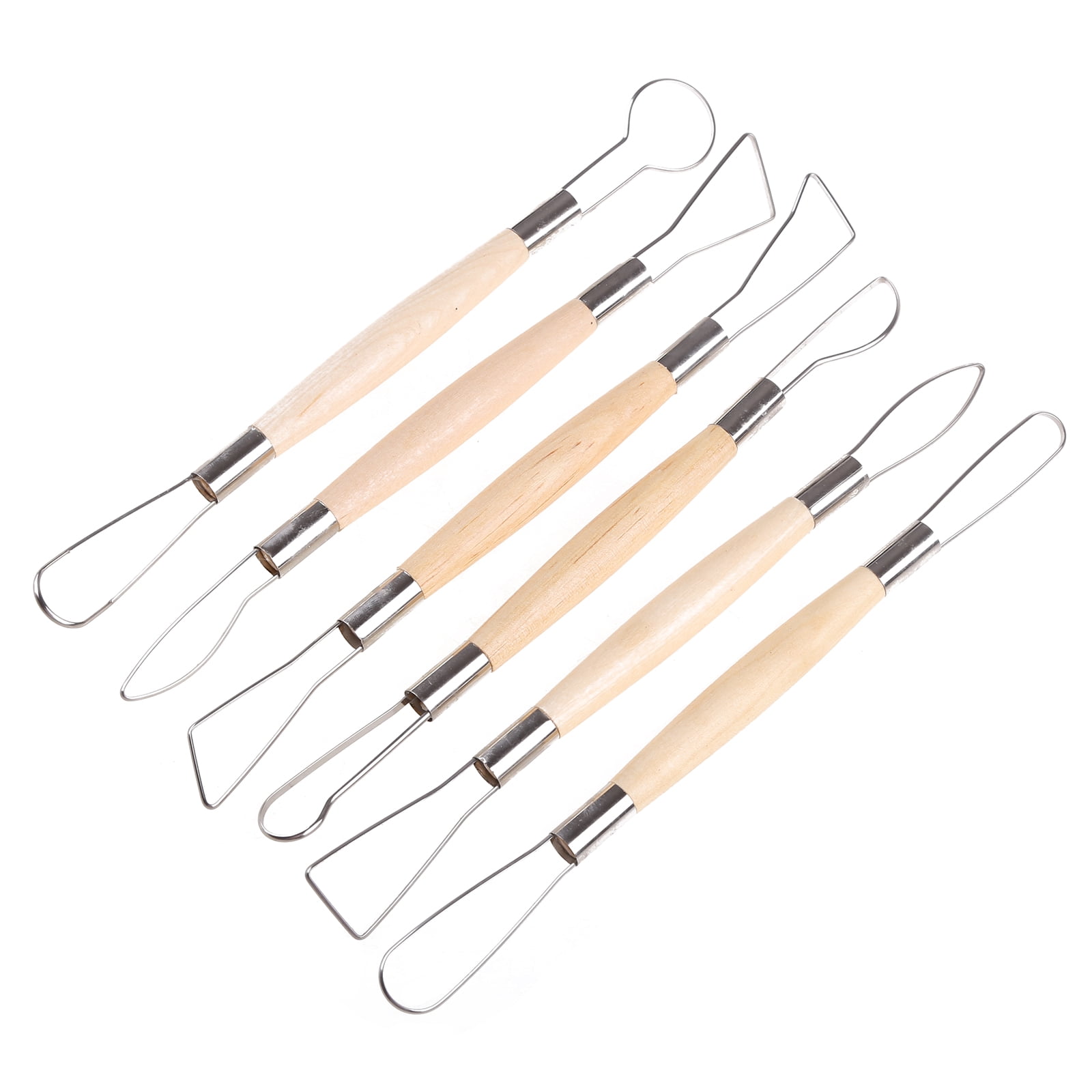 Ywmsfl Clay Sculpting Tools Set of 6 Double for Head Wood Handle Wax ...