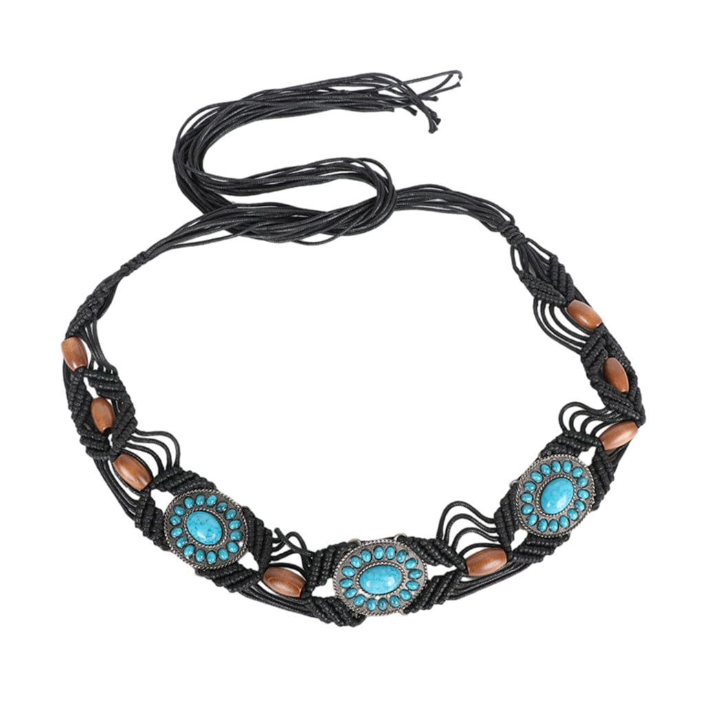 Ywmsfl DIY Bohemian Wooden Bead Waist Rope Braided Tassels Belt Ethnic ...