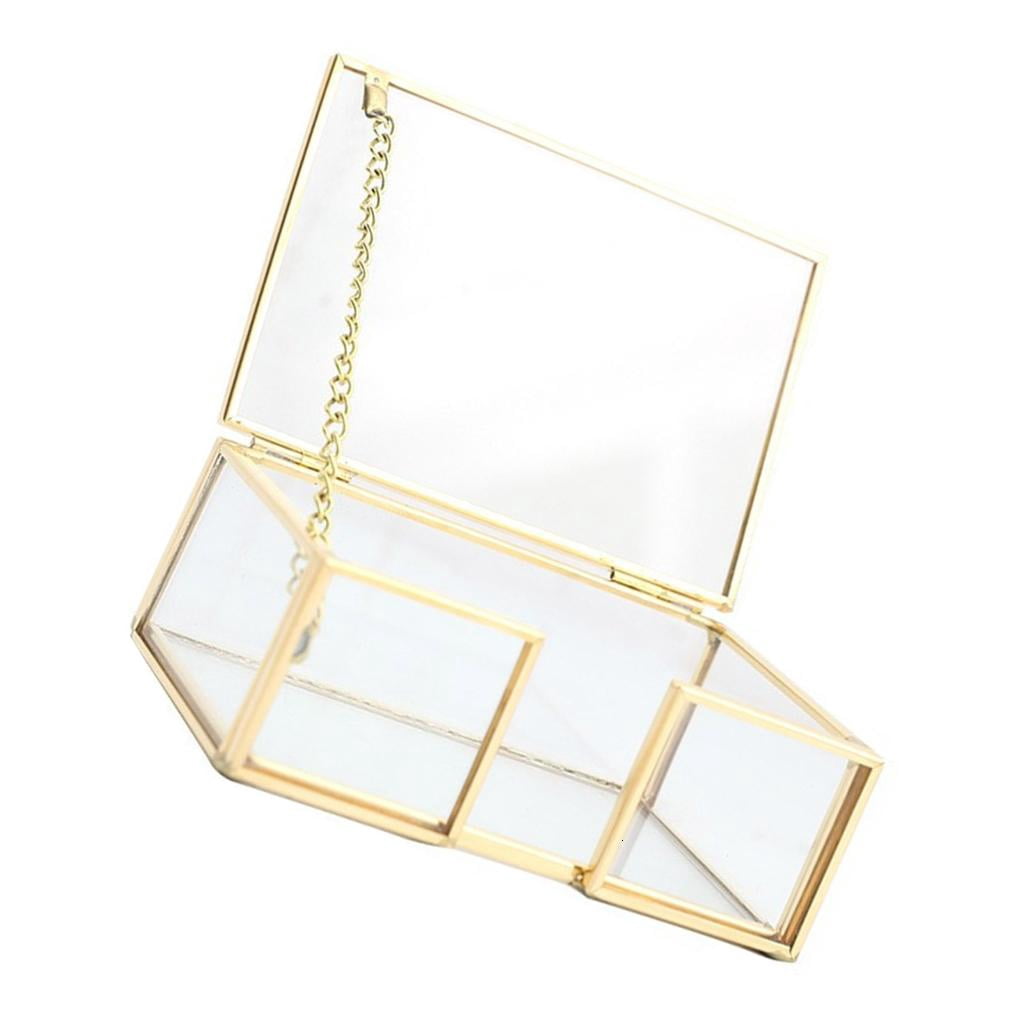 Ywmsfl Desktop Business Card Display Stand Metal Frame Clear Glass Name ...