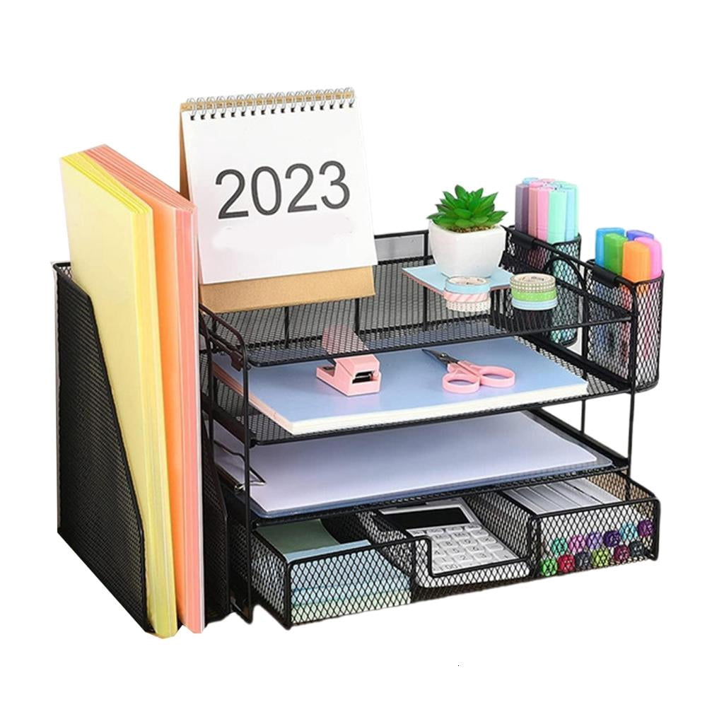Ywmsfl Desktop Organizers 4-Tiered Paper File Tray Document Organizers ...