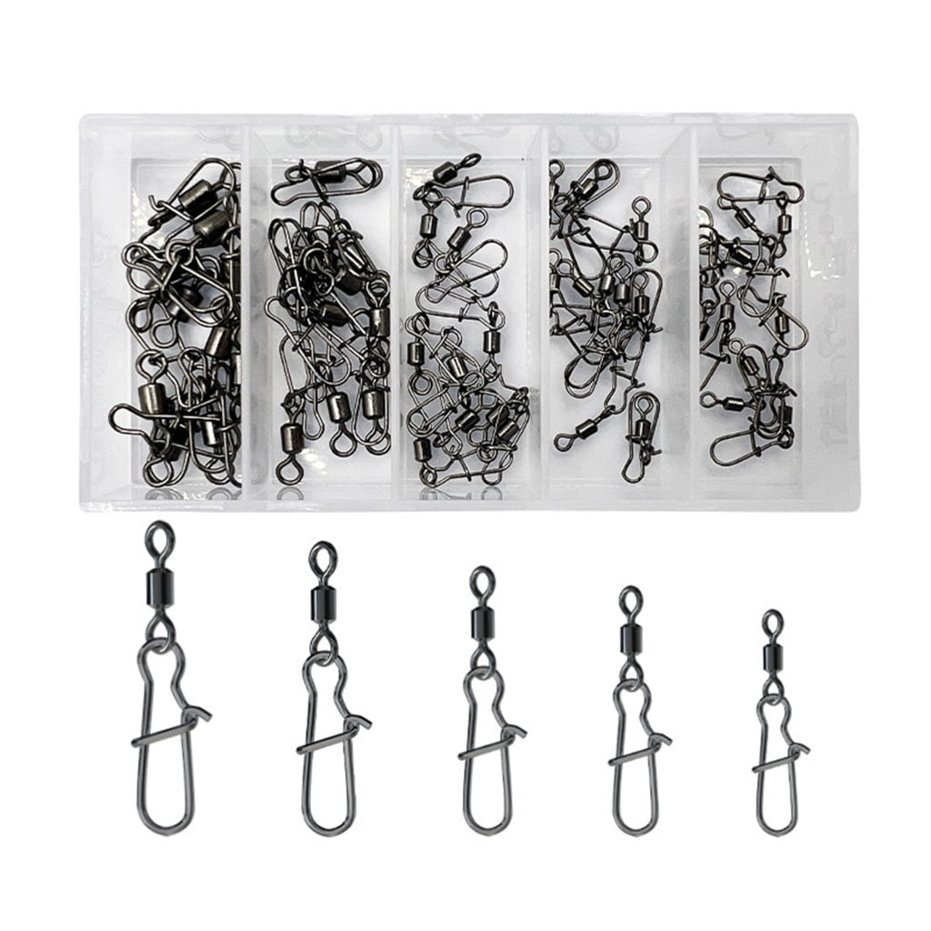 Ywmsfl Fishing Swivels and Clip, Stainless Steel Barrels Fishing ...