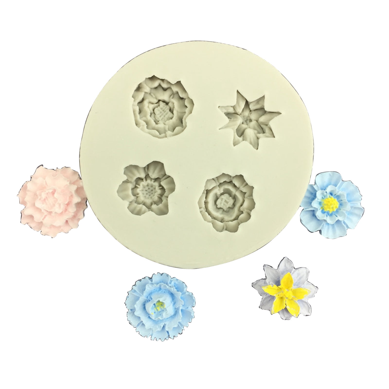 Ywmsfl Fondant Silicones Moulds Flower Shaped Silicones Molds for ...