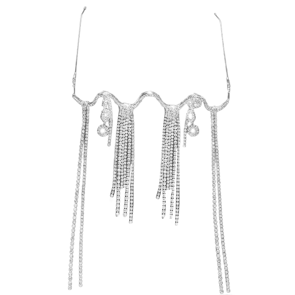 Ywmsfl Fringed Rhinestones Eyeglass Frame Aesthetic Face Chain Face ...