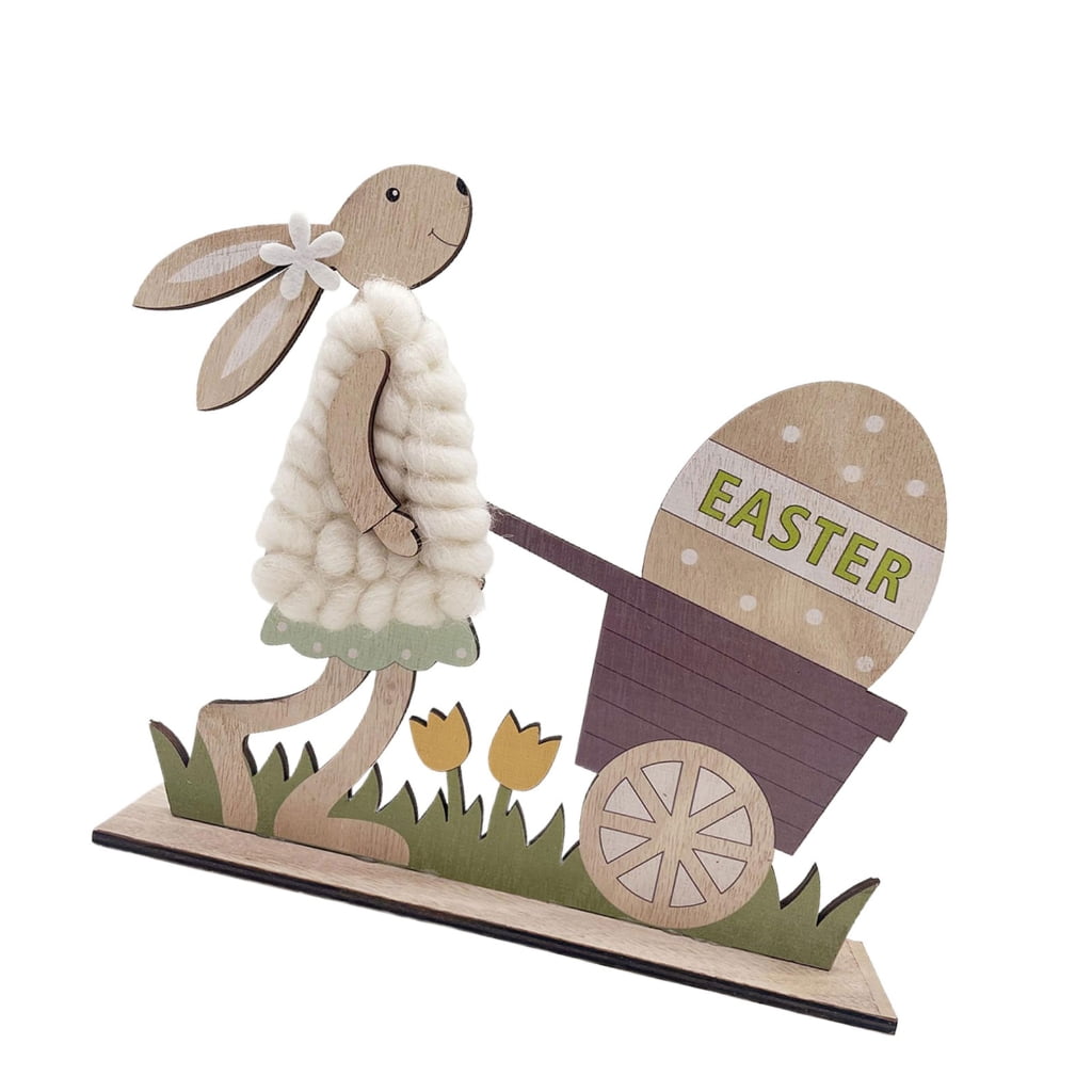 Ywmsfl Handcraft Wood Rabbit Figurines Rabbit Staues For Easter ...