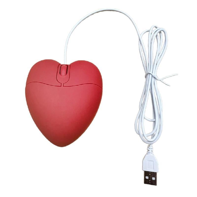 Ywmsfl Love Heart USB Corded Mouse Small for Computer Game Mouse for ...