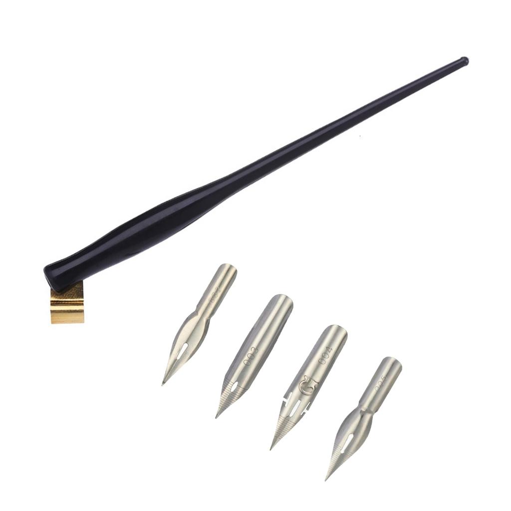 Ywmsfl Oblique Dip Pen Holder with 4 Replaceable Tip Resin Dip Pen ...