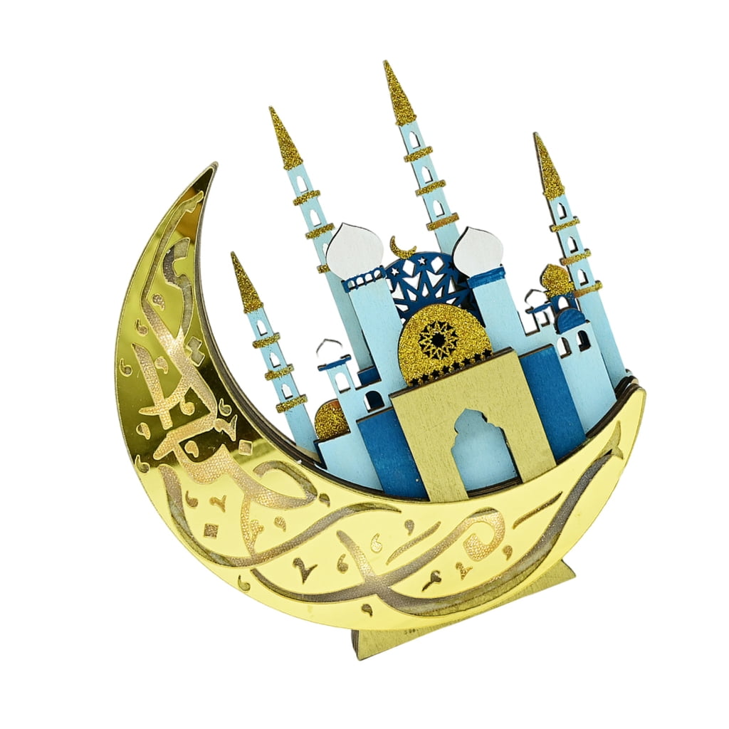 Ywmsfl Ramadans Wood Moon Castles LED Lighted Ornament for Muslims ...