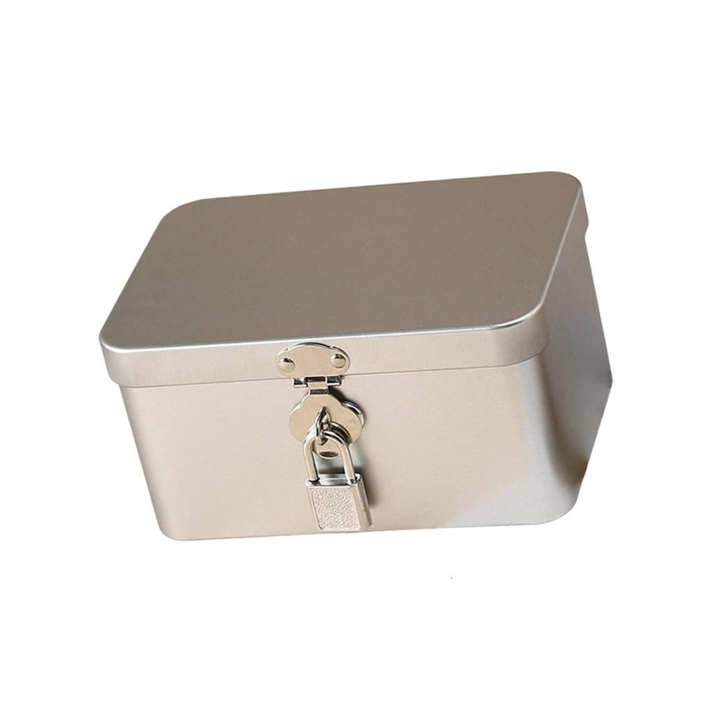 Ywmsfl Retro Locking Tin Box With Key for Secure Storage Home Office ...