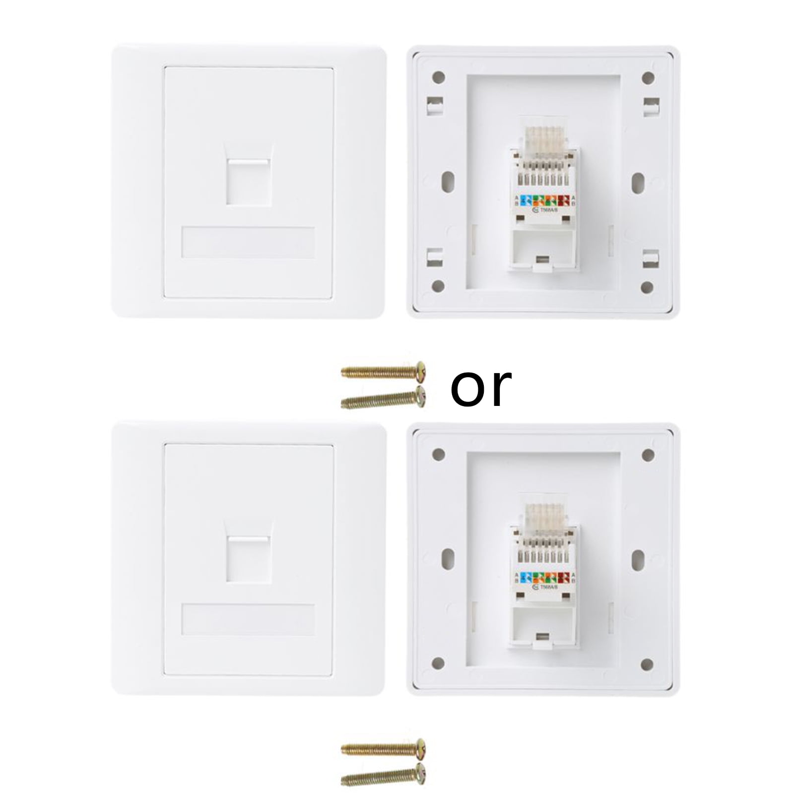 Ywmsfl Rj45 Socket Jack Modular 4 Port cat5e cat6 Keystone White PC ...
