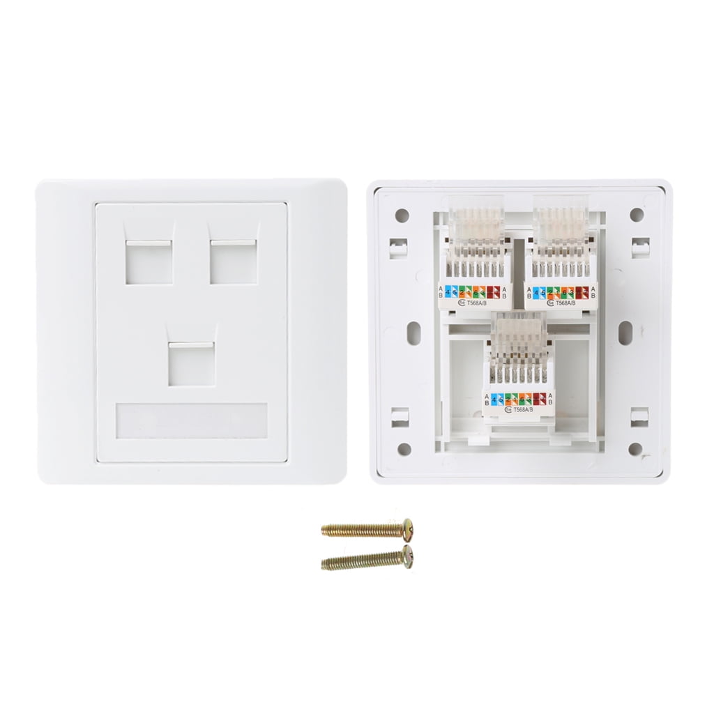 Ywmsfl Rj45 Socket Jack Modular 4 Port cat5e cat6 Keystone White PC ...