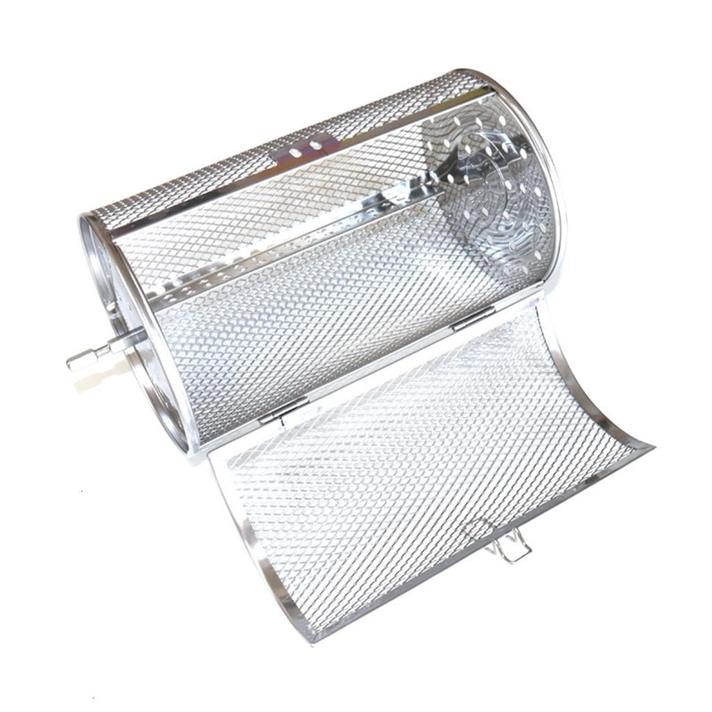 Ywmsfl Rotating Grill Roaster Drum Rotarys Baking Cage for Peanut Dried ...