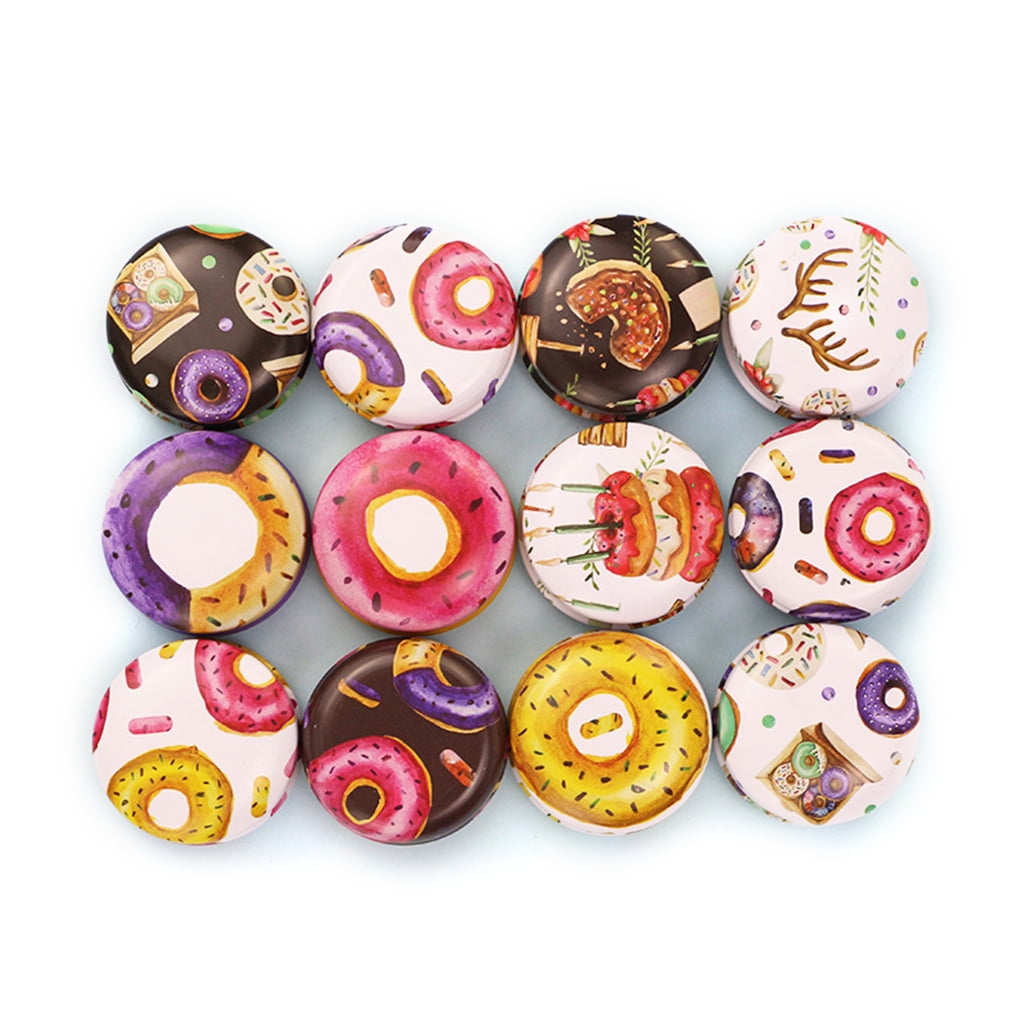 Ywmsfl Round Tinplate Storage Box Fillable Empty Small Sundries ...