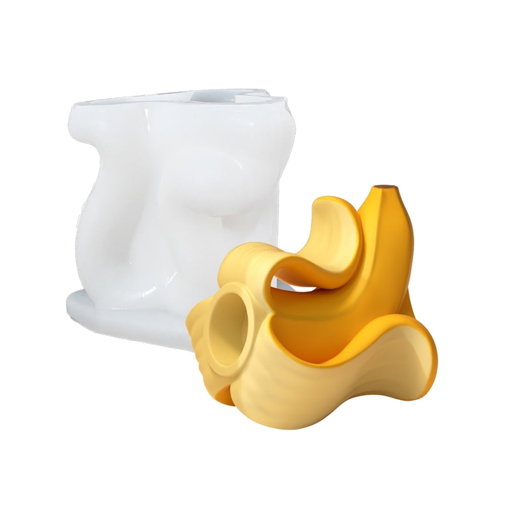 Ywmsfl Silicone Handmade Molds Banana Shape Craft Molds Candle Holder ...