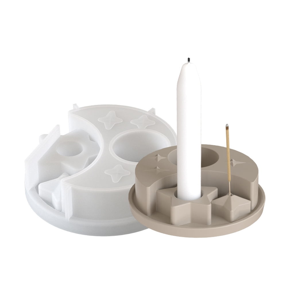 Ywmsfl Silicone Mould for Crafting Elegant Star and Moon Candle Bases ...