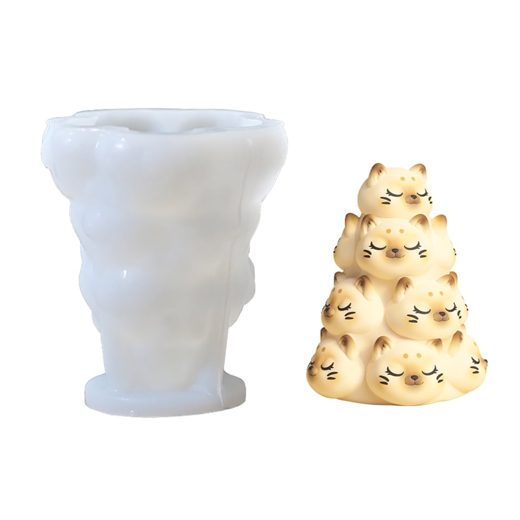 Ywmsfl Silicone Panda/Cats Figurine Mold Candle Mould Plaster Mold for ...