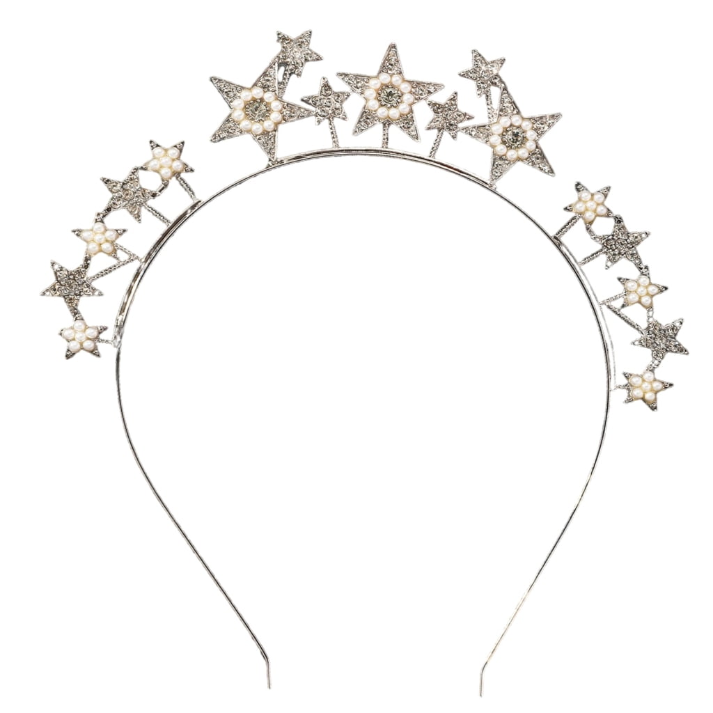 Ywmsfl Star Headband with Rhinestones and Artificial Pearls Party ...