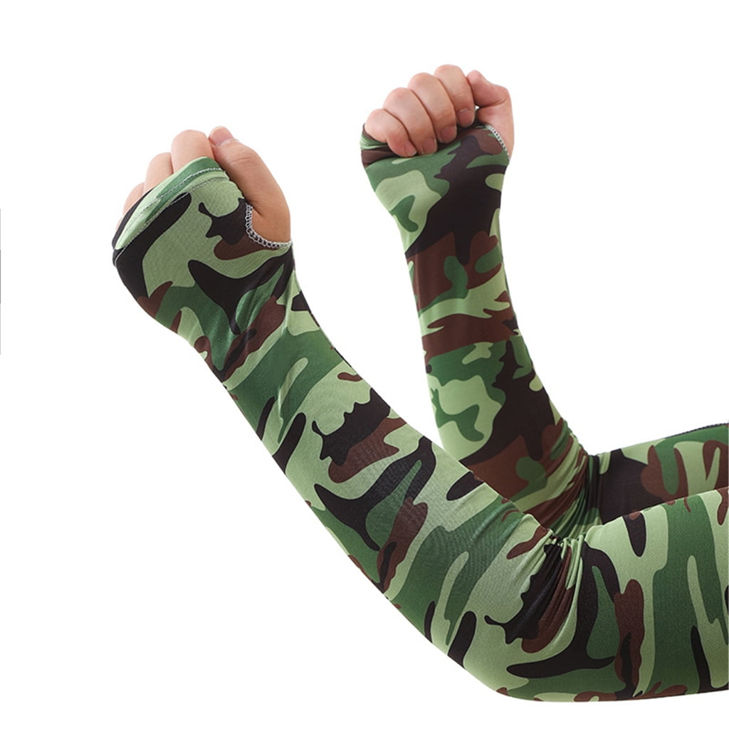 Ywmsfl Sun Protective Arm Sleeves Camouflage Cooling Arm Sleeves Ice ...