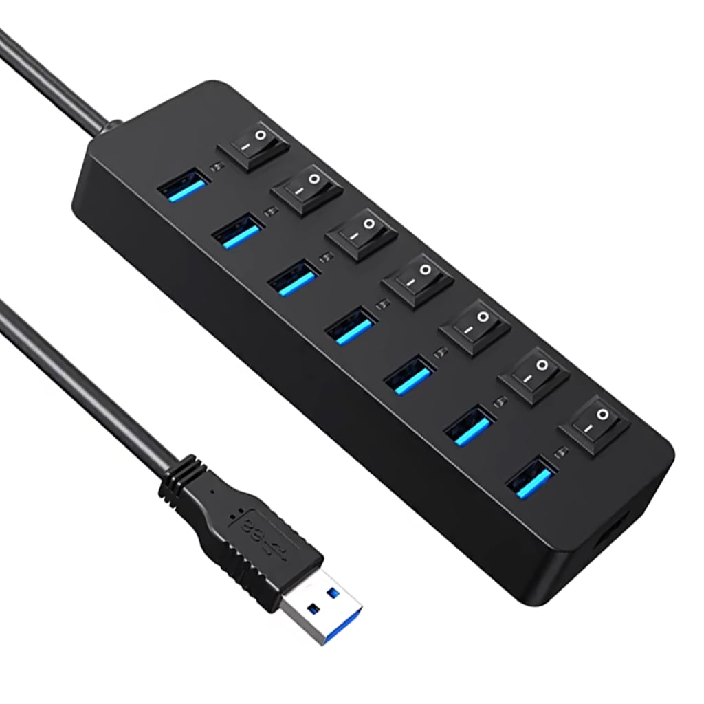 Ywmsfl USB Hubs USB3.0 Fast Speed Transmission 7 Port Hubs Splitter 1 to 7 USB3.0 Hubs Multiport ...