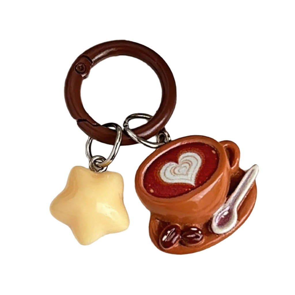 Ywmsfl Unique Star Coffee Keychain Creative Hanging Ornament Keyring ...