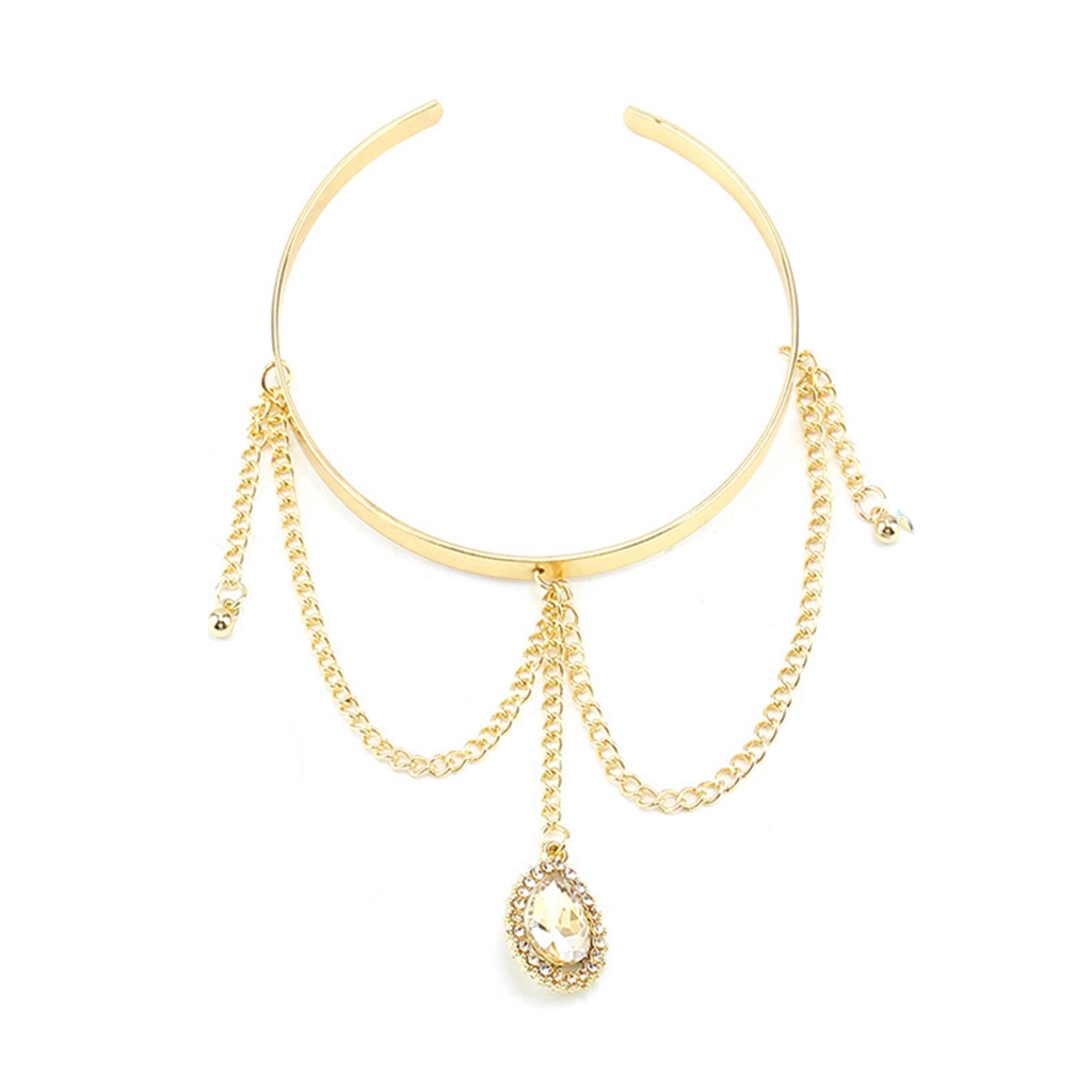 Ywmsfl Woman Arm Cuff Upper Gold Color Arm Band with Long Fringes ...