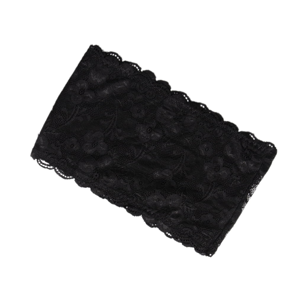 Ywmsfl Womens Strapless Bandeau Crop Tube Top Bras Flower Lace Padded ...