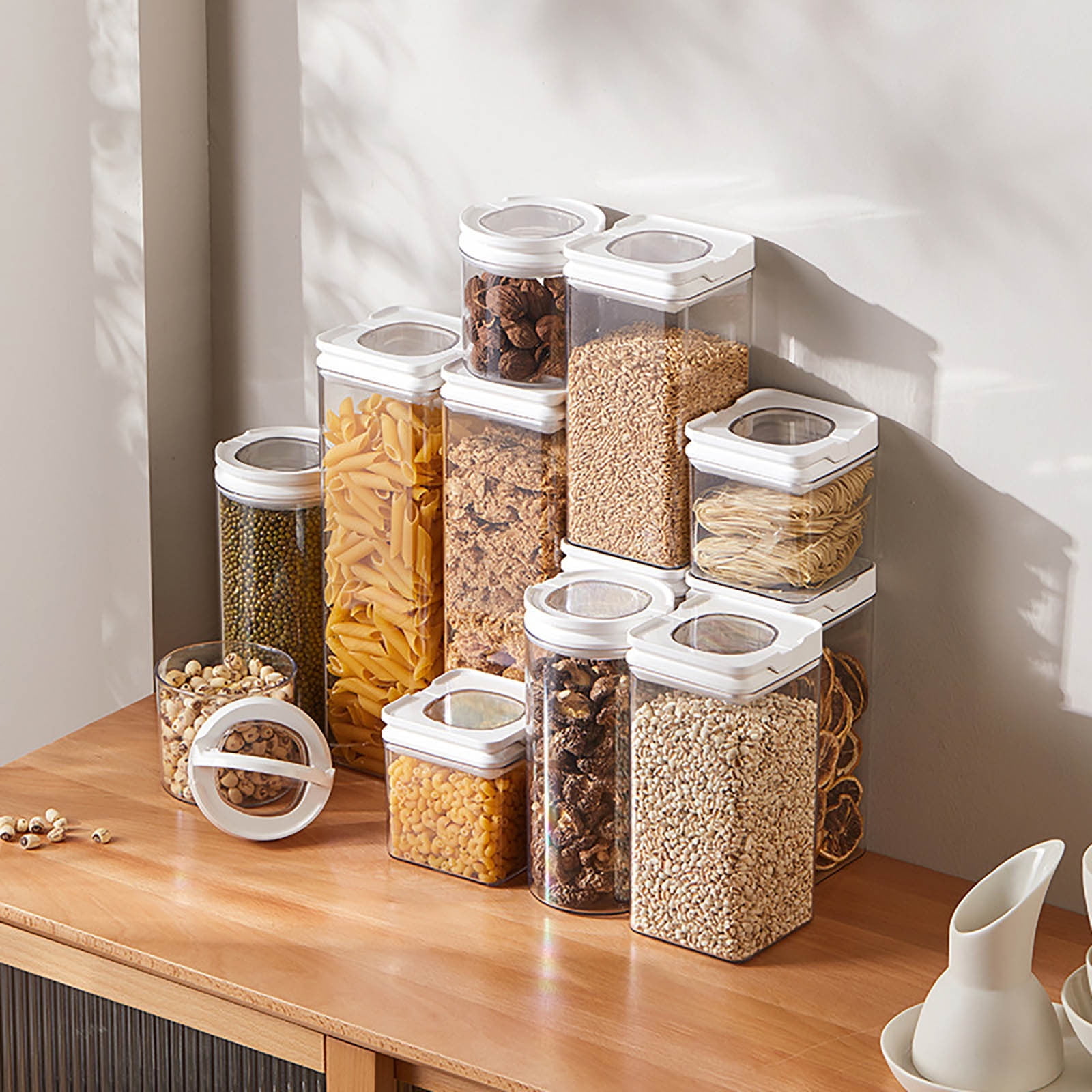 Ywuzuh Airtight Food Storage Containers, Clear Plastic, Lid Lock, BPA ...