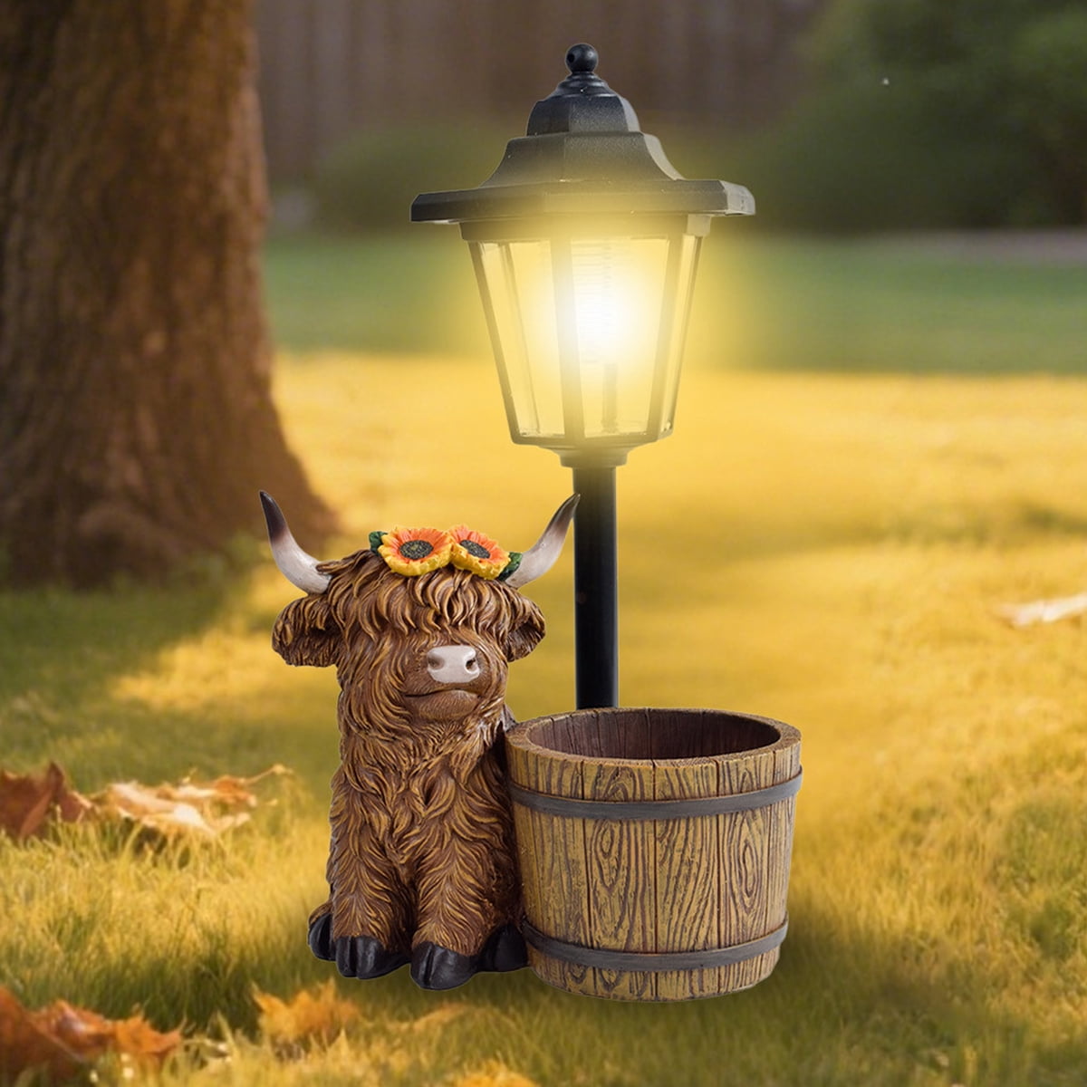 Tupukom Garden Statue Highland Cow Statue Yard Decorations Outdoor ...