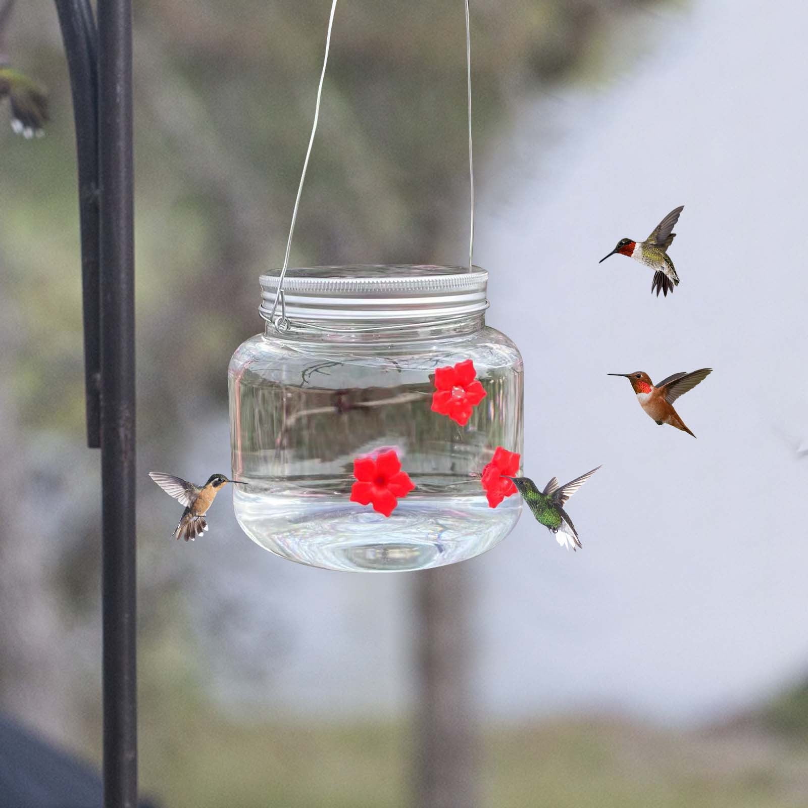 Ywuzuh Large Hummingbird Feeders for Outdoors Mason Jar Hummingbird ...