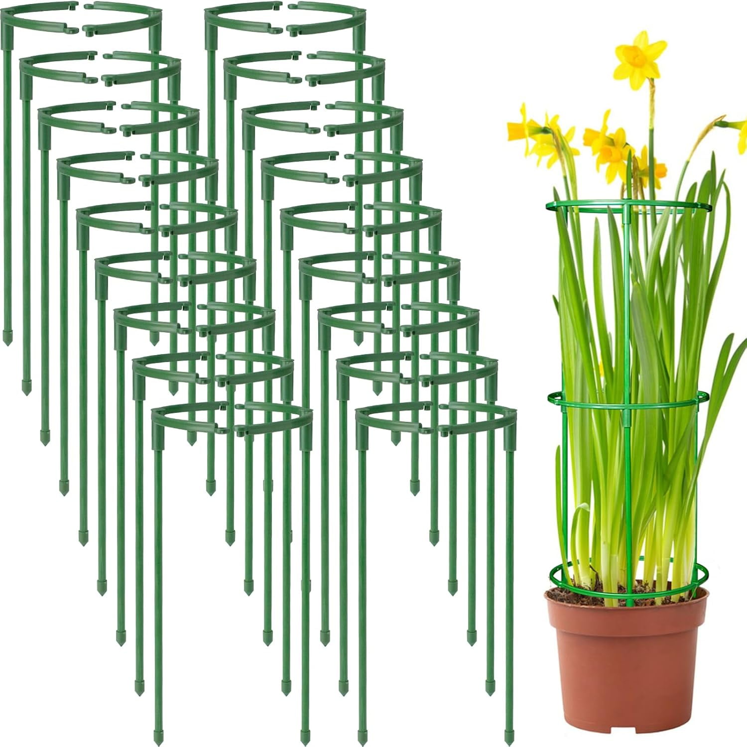 Ywuzuh Plant Cages for Outdoor Plants 6 Pack Garden Savings Stackable ...
