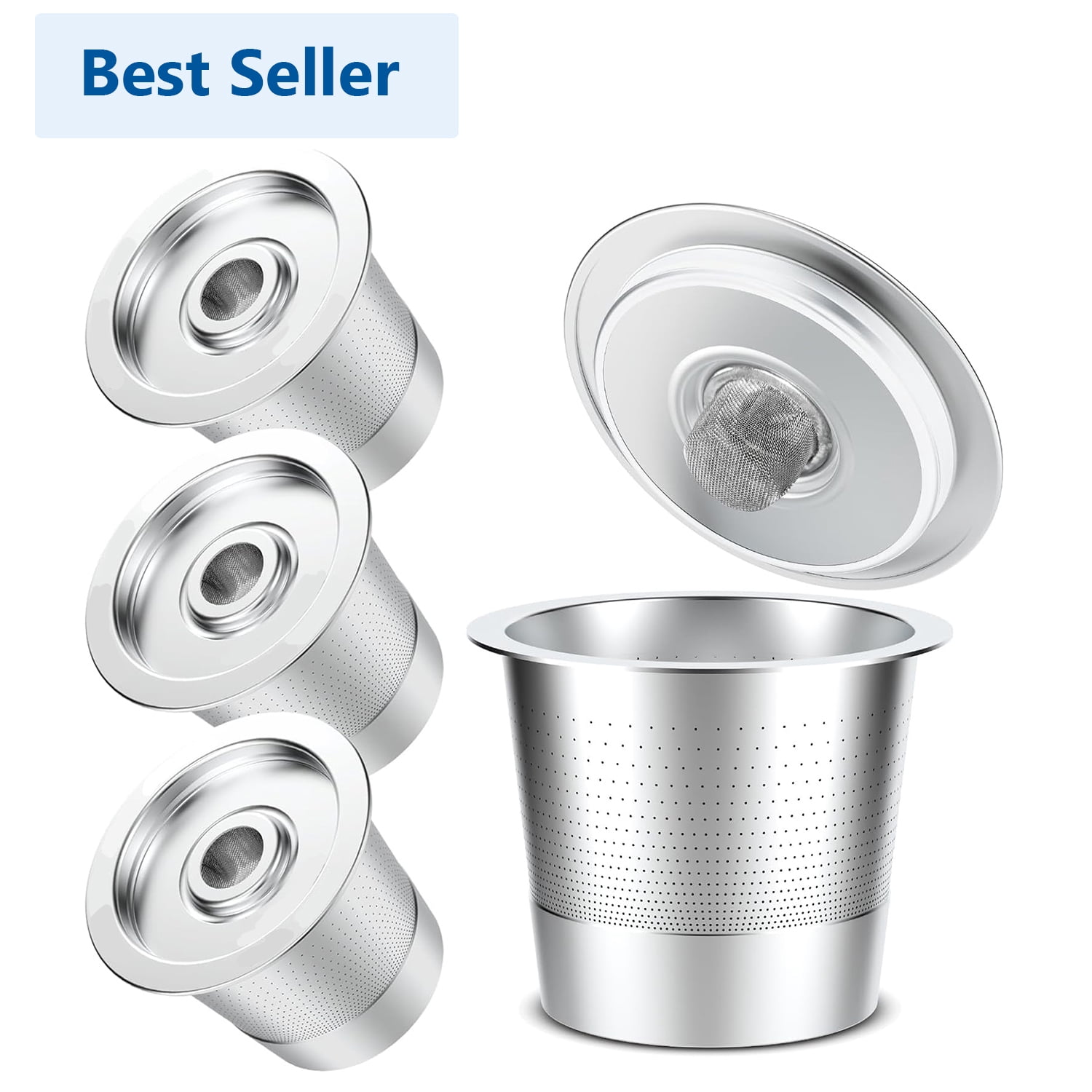 Ywuzuh Reusable K Cups and Coffee Pods 4 Pack Stainless Steel Reusable ...