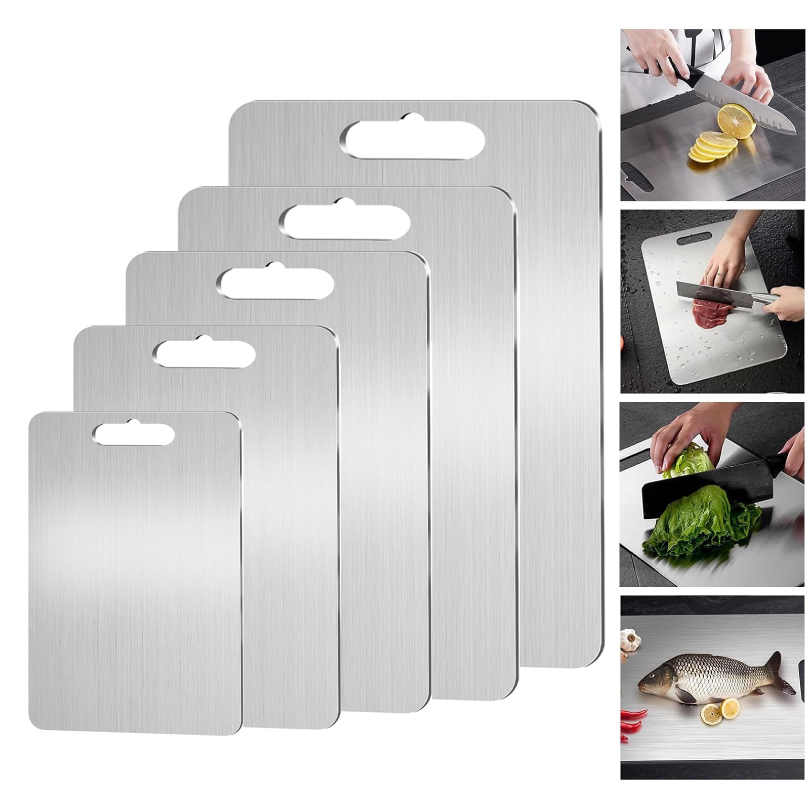 Ywuzuh Titanium Cutting Board, Stainless Steel Cutting Board, Food ...