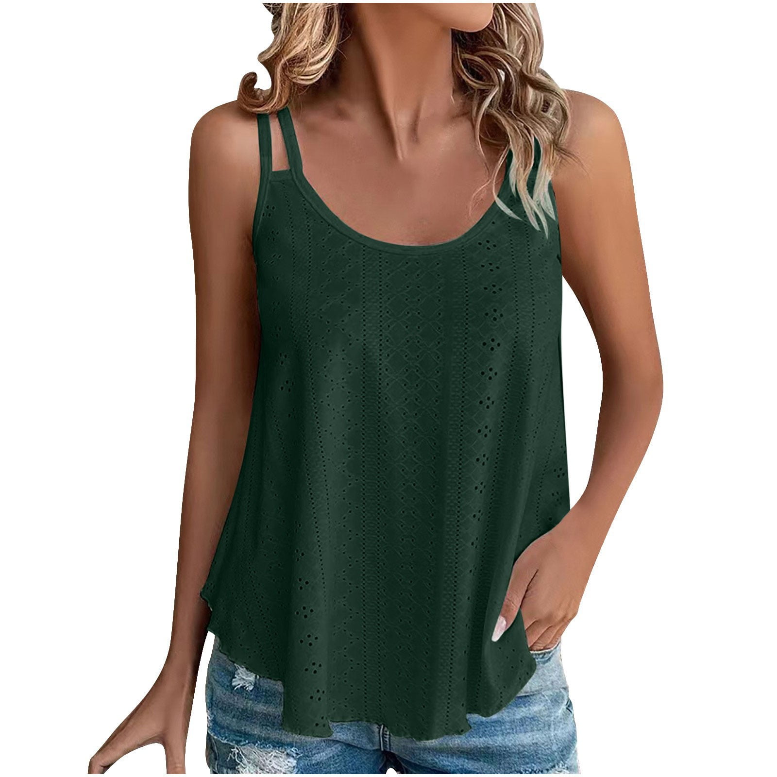 Yxnmud Tank Tops For Women 2026 2024 New Tank Top Round Neck Solid ...