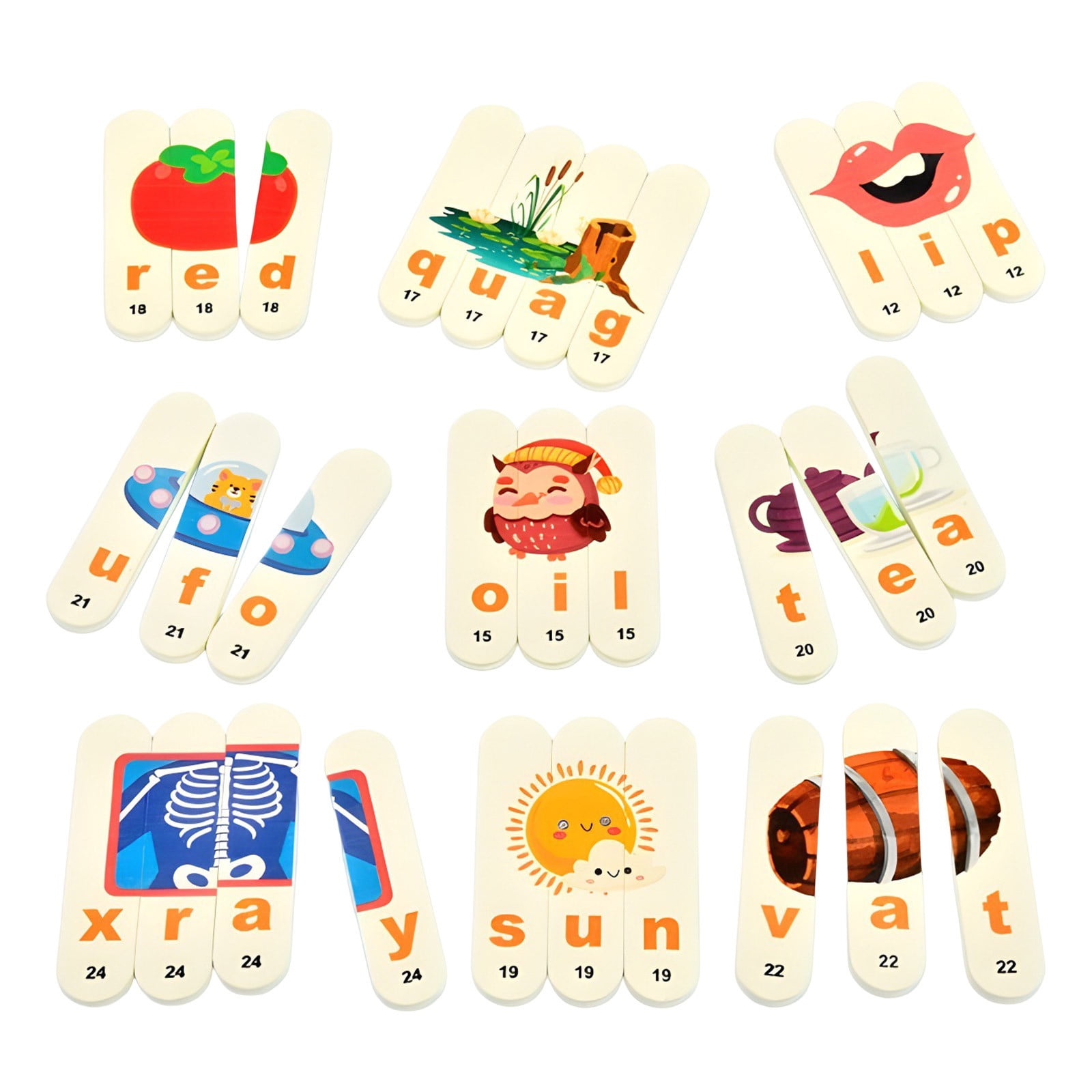 Yxnmud Wooden Alphabet Letter Pairing Spelling Puzzle - Ideal ...