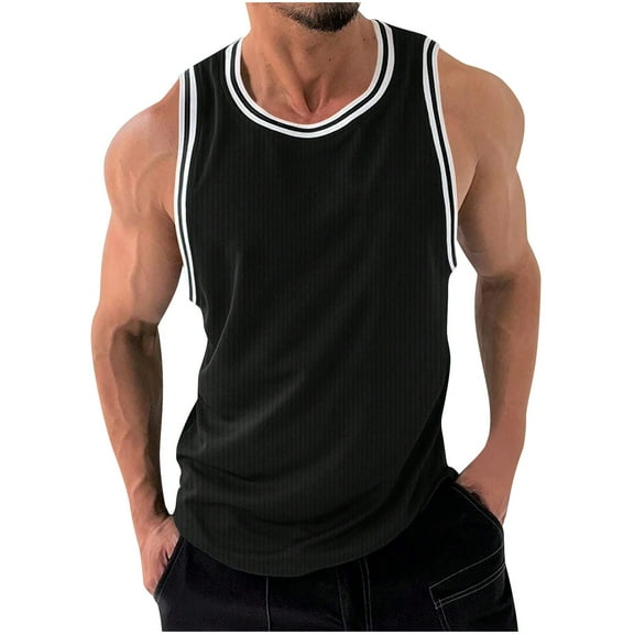Hogleaql Men's Workout Tank Tops Dressy Henley Sleeveless Gym T Shirts ...