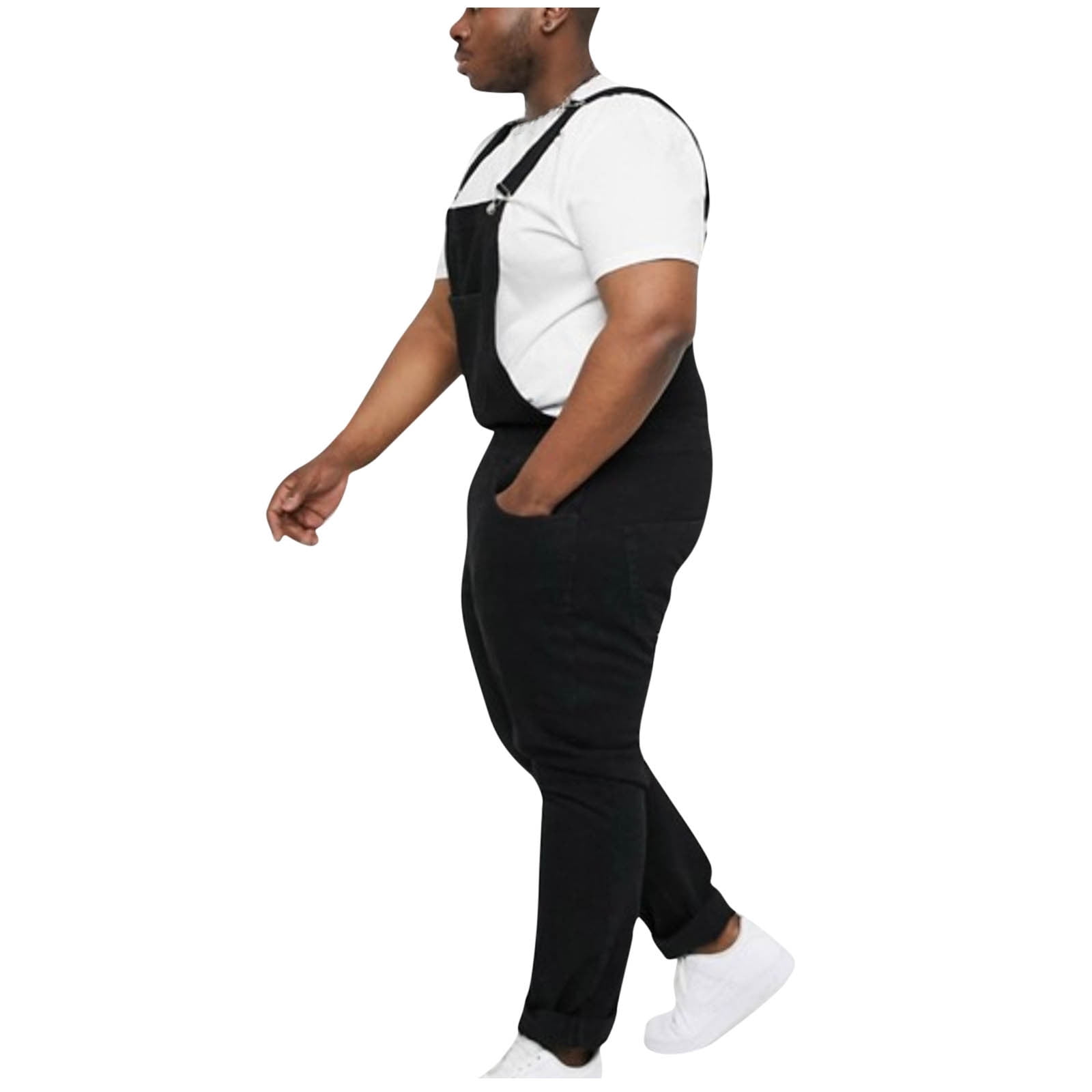 Yyeselk Men's Denim Bib Overalls Workwear with Adjustable Straps ...
