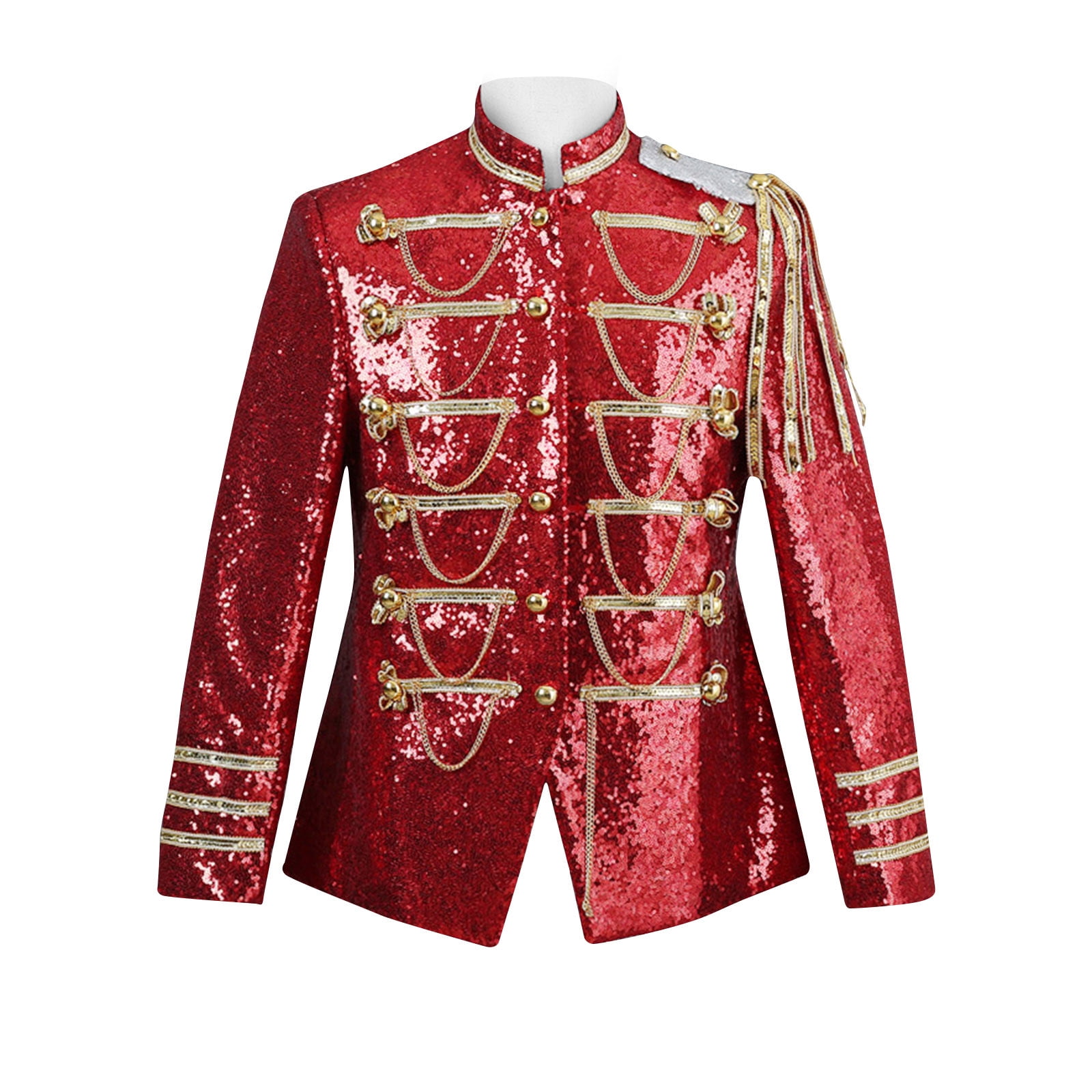 Yyeselk Men's Sequin Embellished Blazer Jacket Men Stage Party Suit ...
