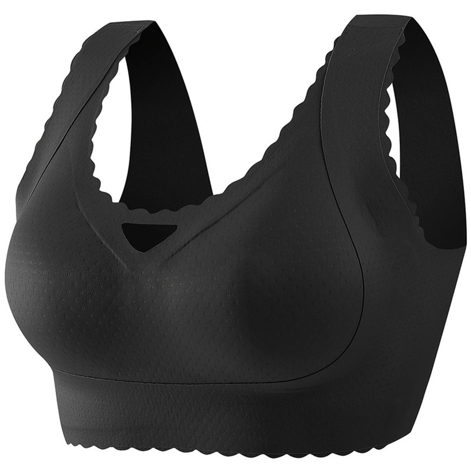 Yyeselk ‌Plus Size Bra for Women Full Coverage Lift Support Wireless ...