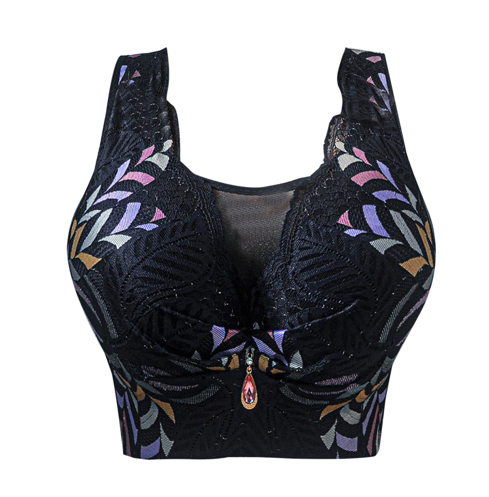 Yyeselk Women's Plus Size Full Coverage Bra Push Up Underwire Lace Bra ...