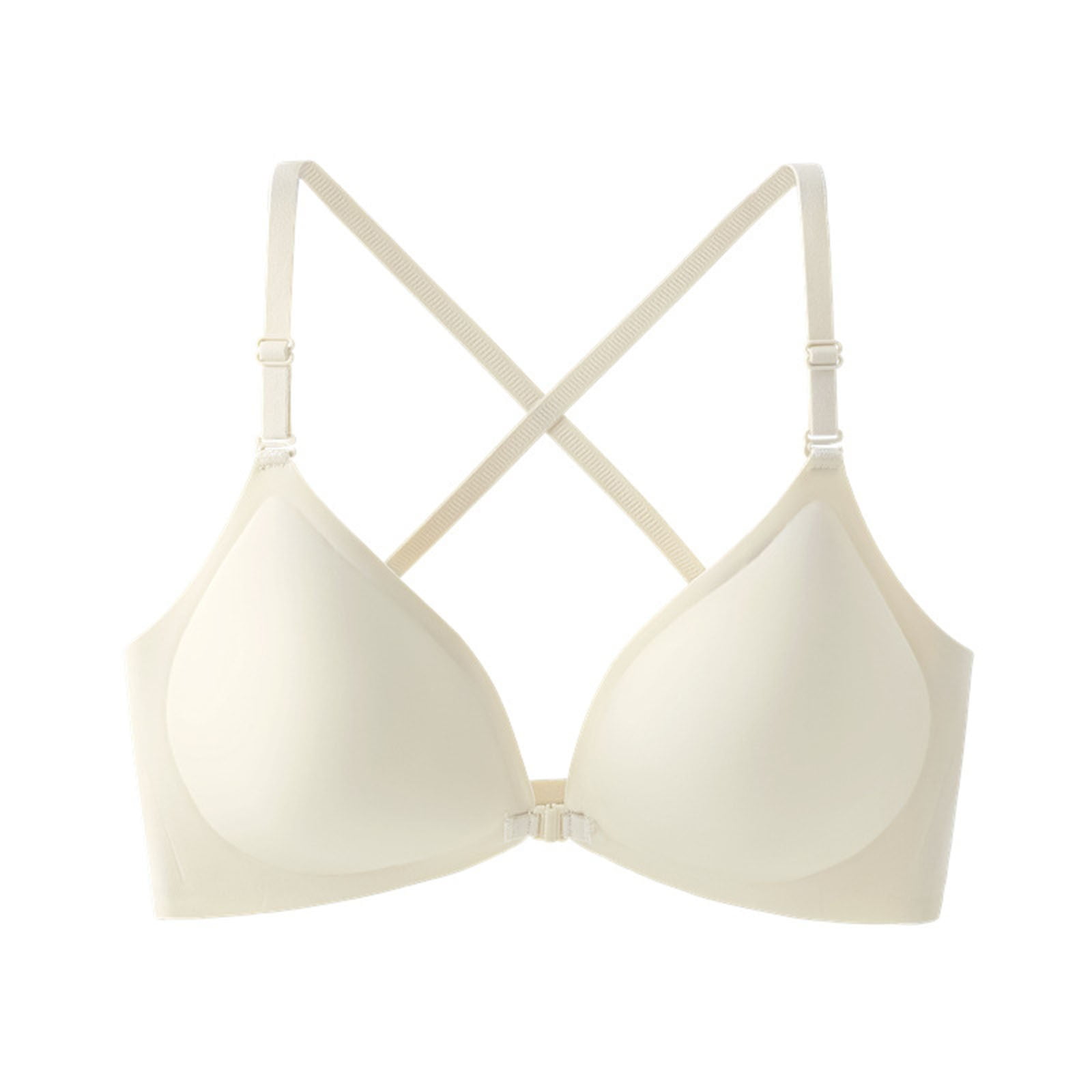 Yyeselk Women's Push Up Front Closure Bra Wireless Seamless Criss-Cross ...