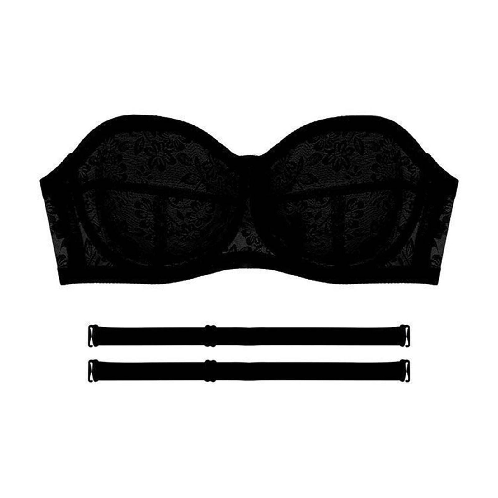 Yyeselk Womens Lace Sheer Sexy Strapless Bra No Underwire Lift ...