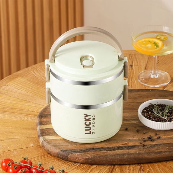 Yyuenw 3-Layer Insulated Stainless Steel Lunch Box - Portable Stackable ...