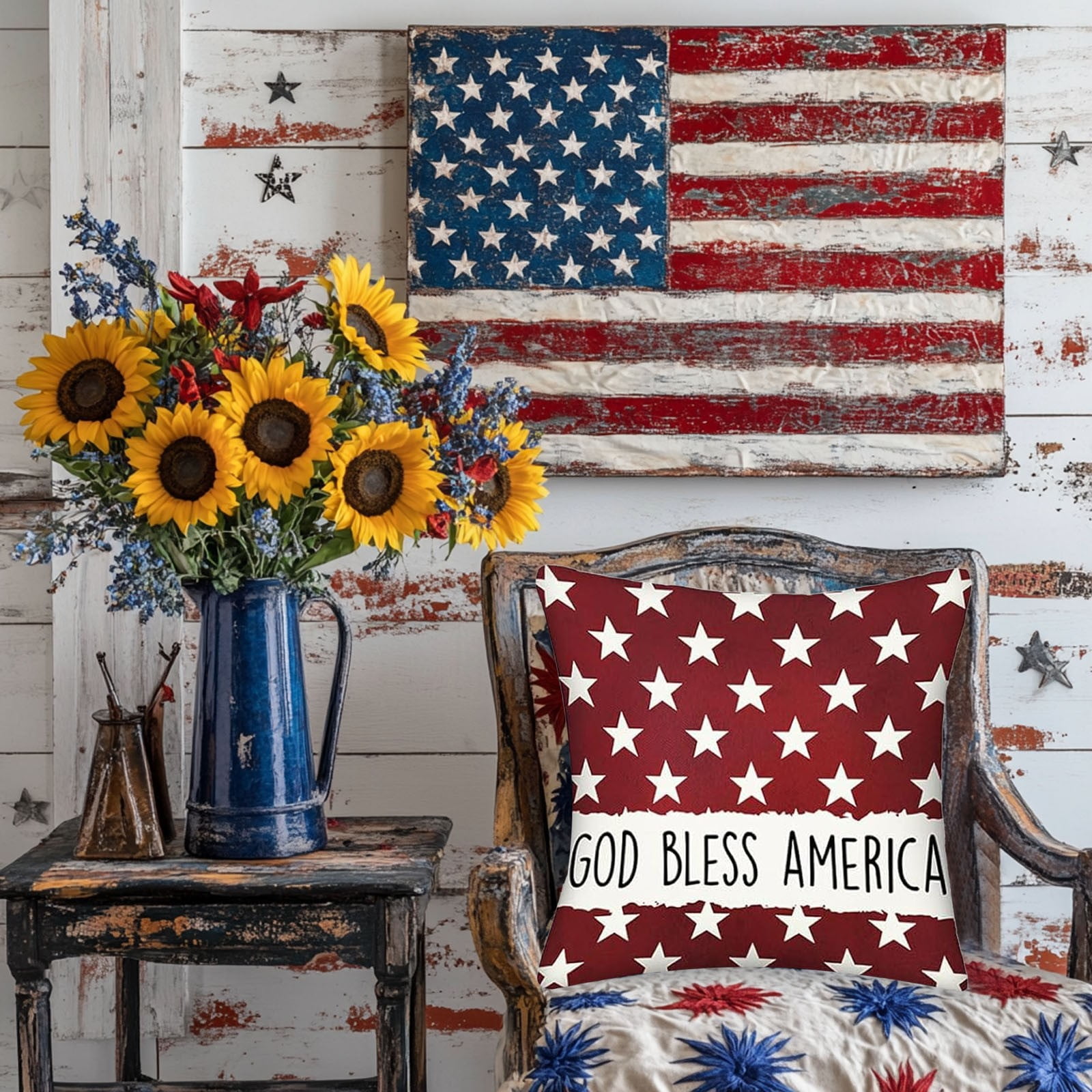 Yyuenw 4Th of July Decorations Patriotic Pillow Covers 18X18 4th of ...