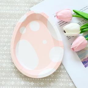 Club Pack of 12 Green and White Easter Bunny Disposable Plastic Trays ...