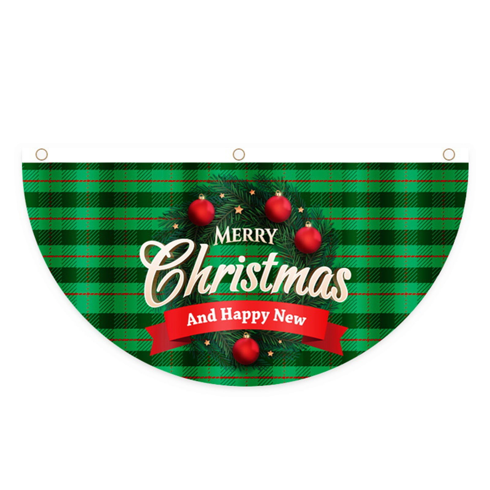 Yyuenw Christmas Pleated Fan Flag Bunting Half Fan Flag Banner ...