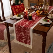 Red Tinsel Plaid Fringed Table Runner 13x72 - Walmart.com