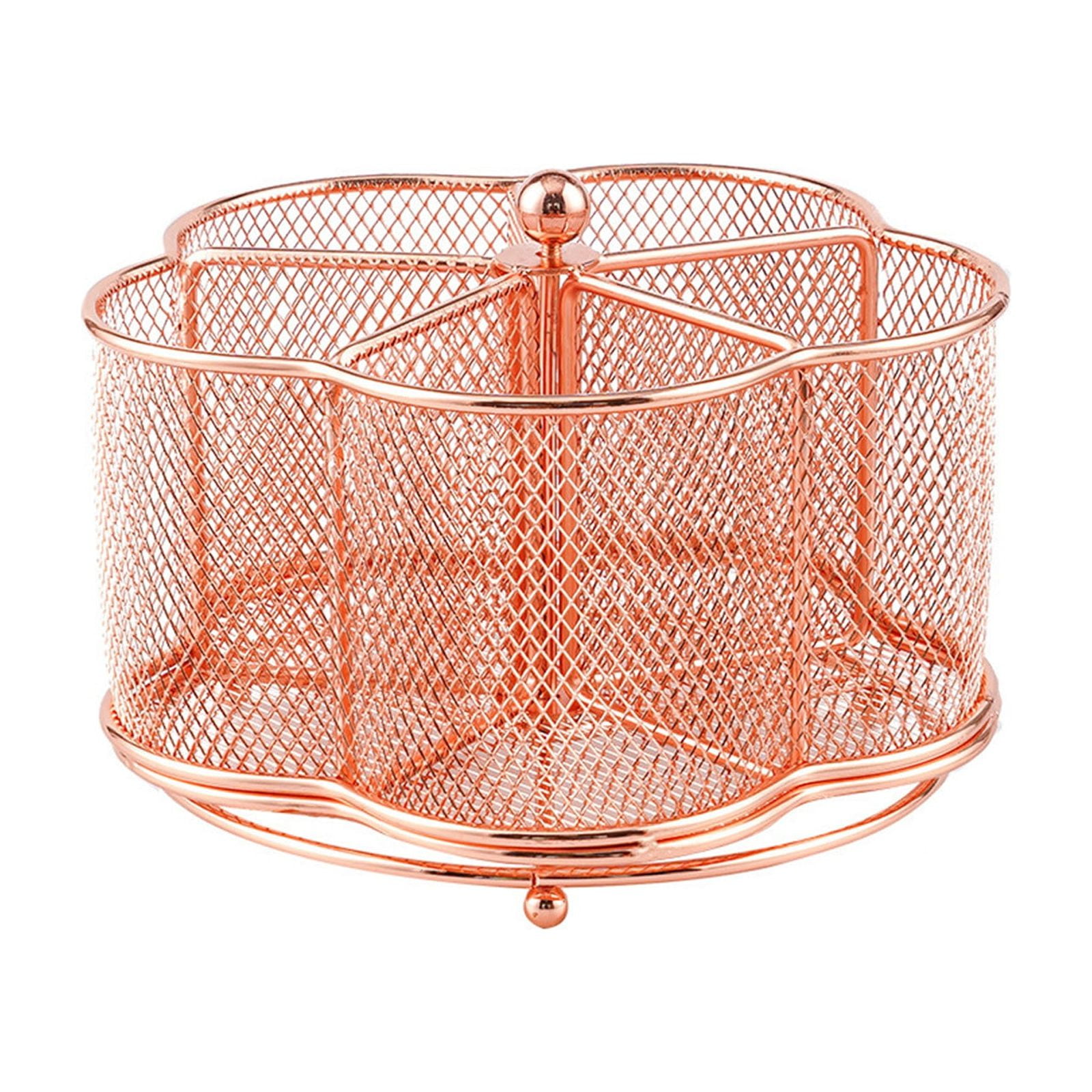 Yyuenw Desktop Storage Box, 360° Rotating Rose Gold Organizers For ...