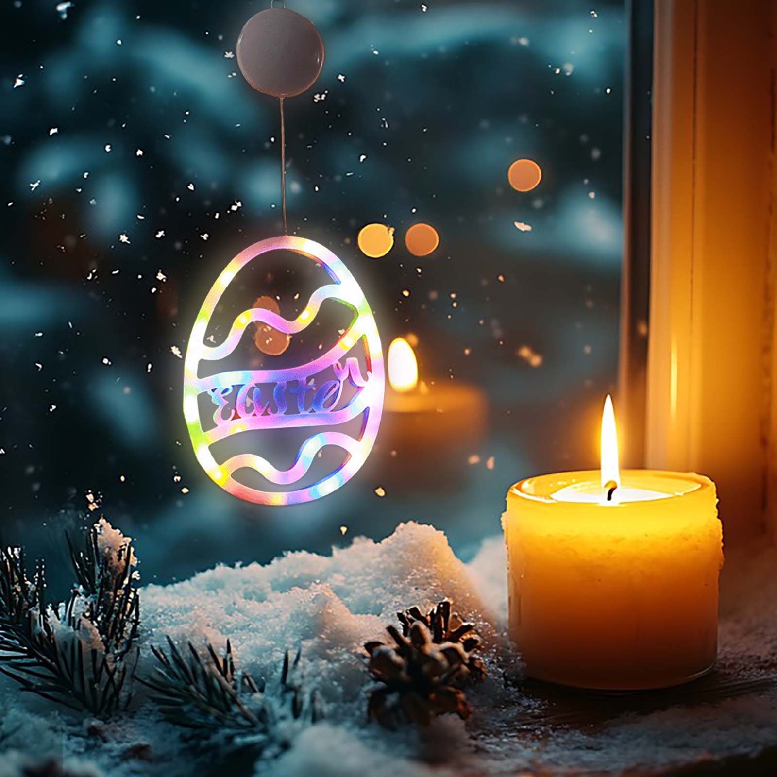 Clearance Under $5!Yyuenw Easter Window Lights Decorations with Timer ...